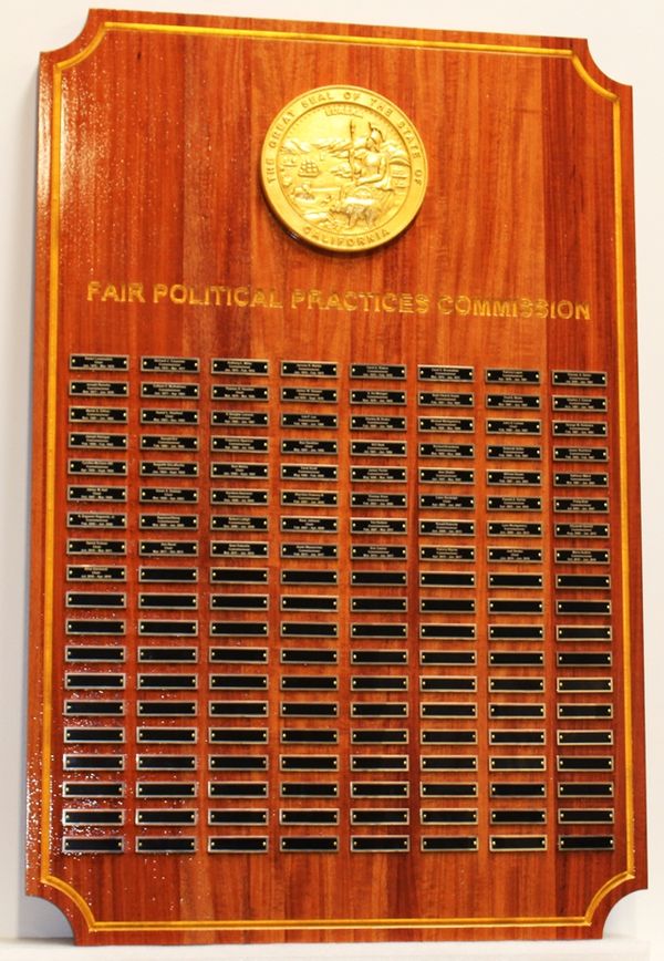 Painted, Wood and Metal 3-D State Seal Wall & Podium Plaques