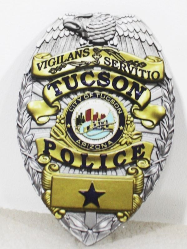 3D Brass,Silver, Painted or Wood Police Badge & Patch Plaques