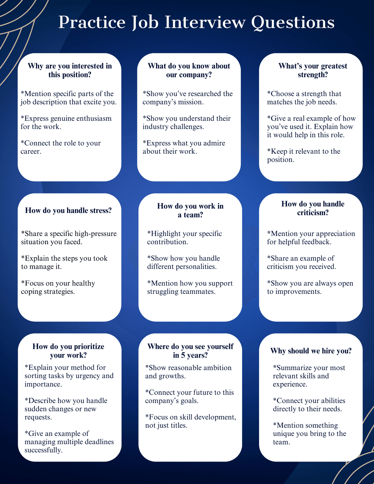 Job interview questions