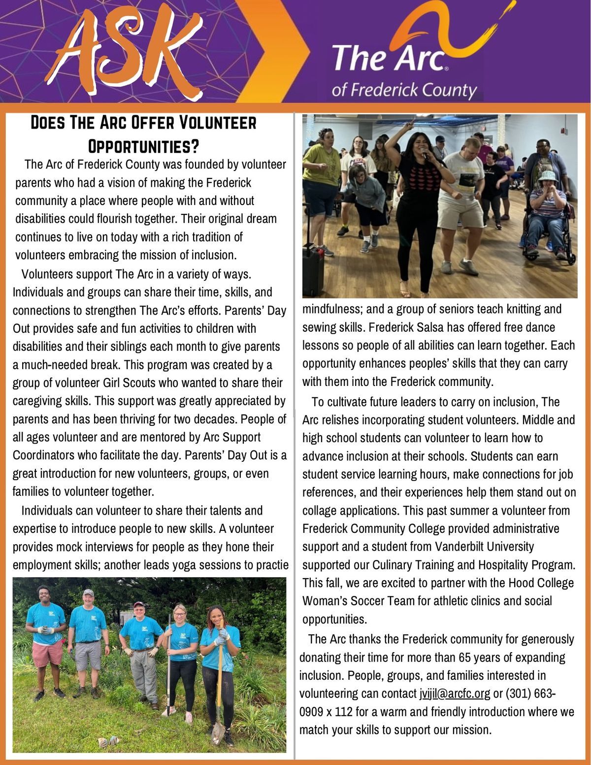 Ask The Arc | The Arc of Frederick County