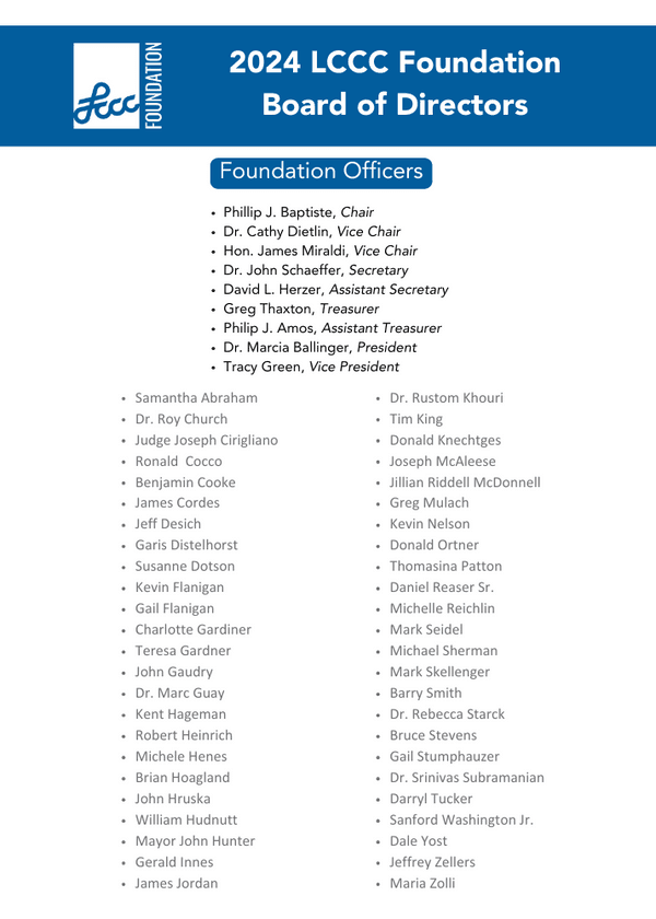 LCCC Foundation Board of Directors : About Us : Lorain County Community ...
