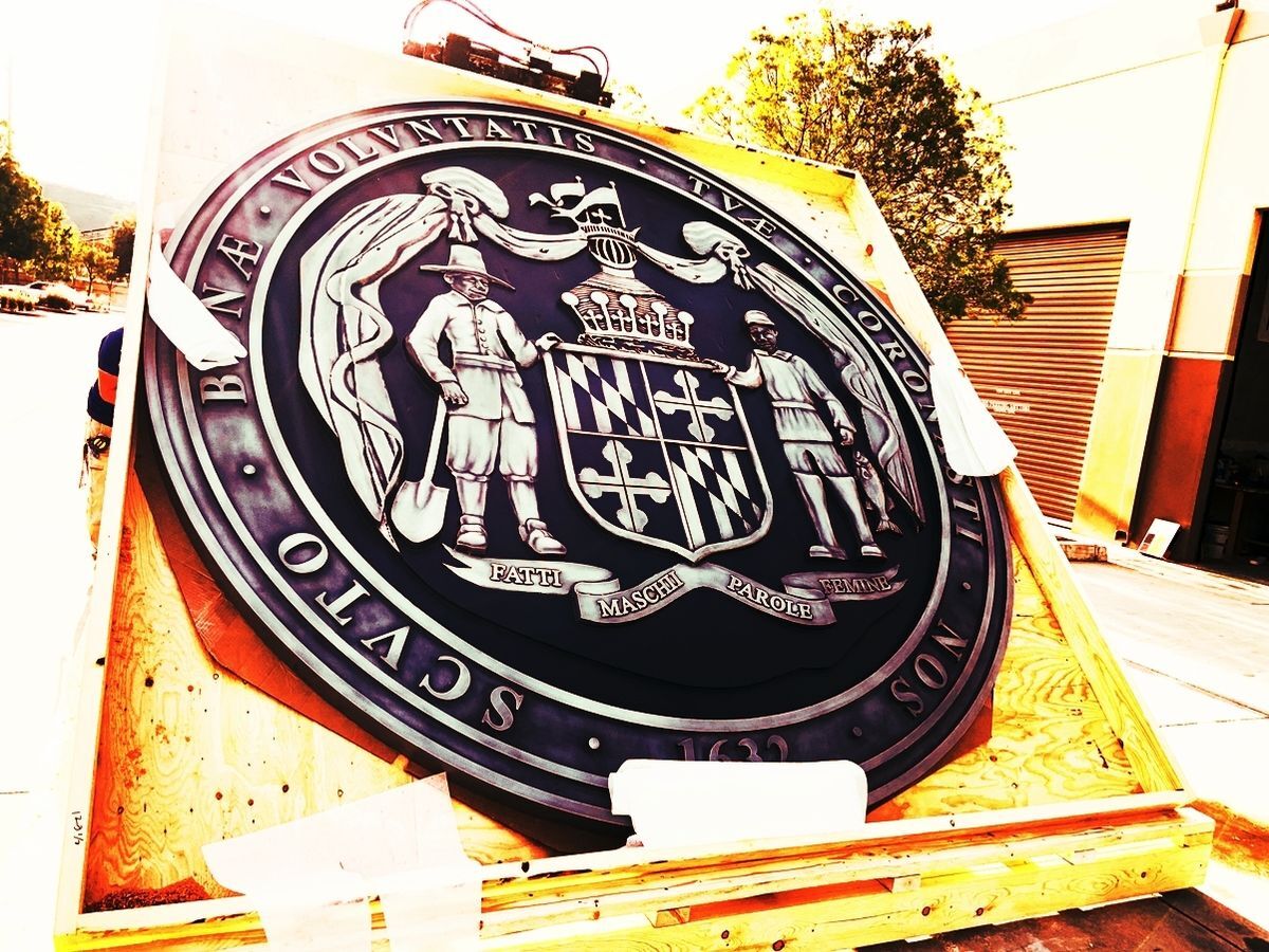Painted, Wood & Metal 3-D County Seal Wall & Podium Plaques