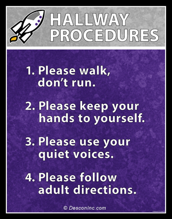 School Procedure Signs | Hallway Signs | Custom Signs | Descon