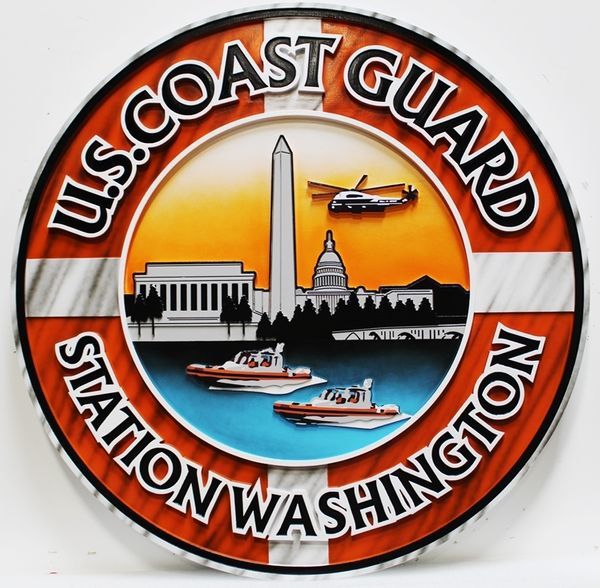 3D Carved Painted, Wood, Bronze, Brass, Silver Coast Guard Plaques
