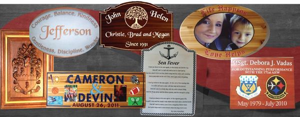 Custom Indoor Wood Plaques, Carved Wood Store Signs