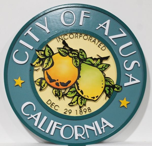 Painted, Wood & Metal 3-D City Seal Wall & Podium Plaques
