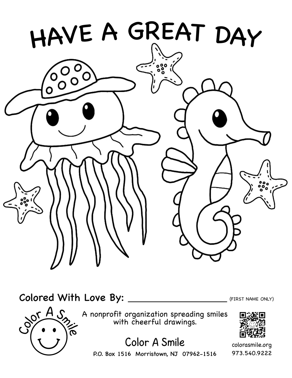 Download Fun Coloring Pages to Volunteer- Color A Smile