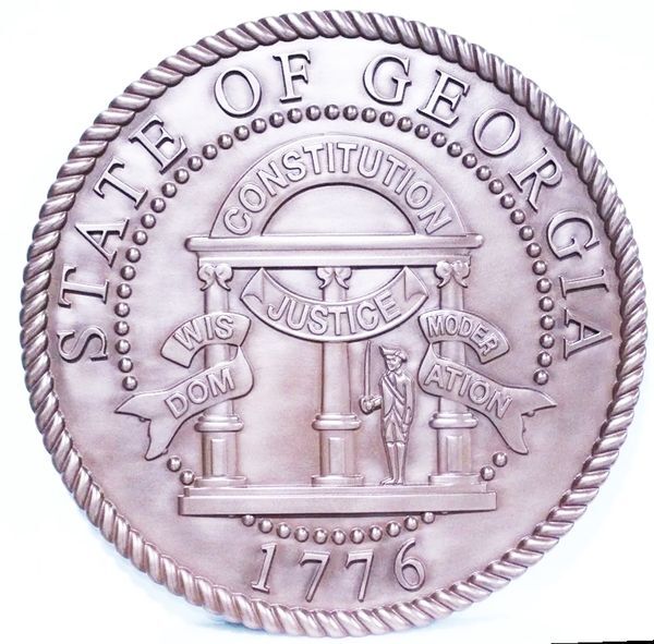 Painted, Wood and Metal 3-D State Seal Wall & Podium Plaques