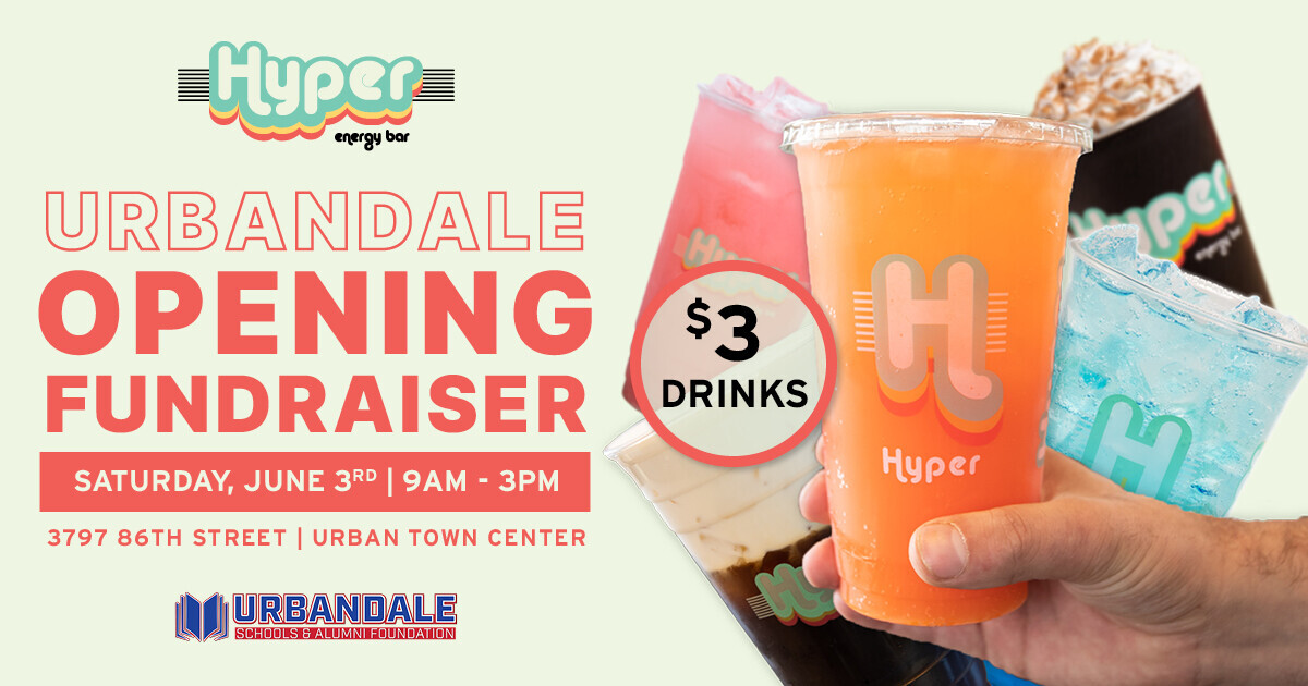 Buy $3 Drinks At Hyper Energy Bar, URBSAF Fundraiser June 3