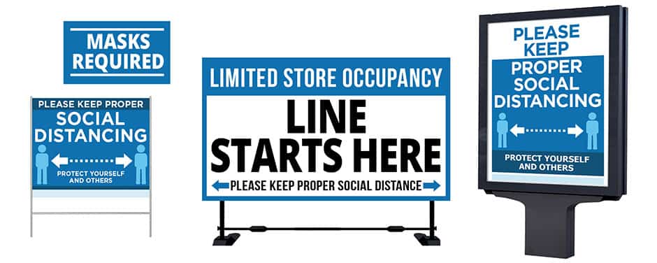 Business Social Distancing Signs & Banners | Covid-19 | Lindenhurst, NY