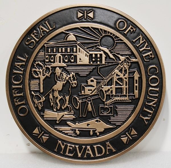 Painted, Wood & Metal 3-D County Seal Wall & Podium Plaques