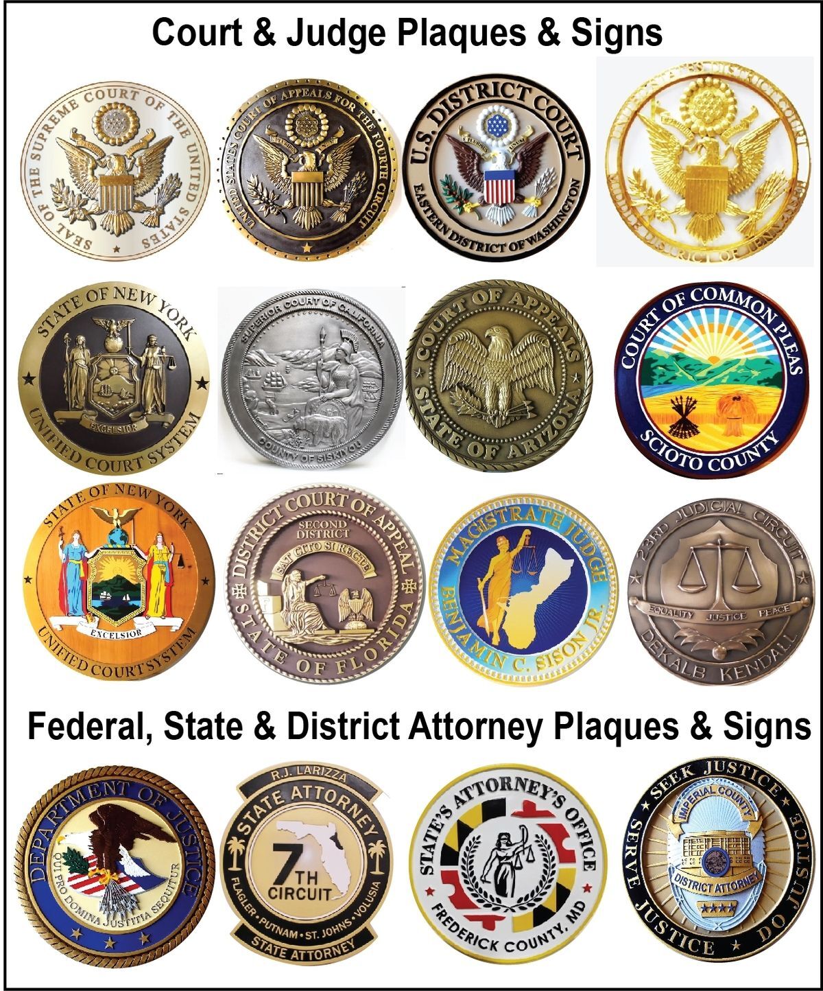 Attorney, Law Office and Courtroom Carved Wood Signs