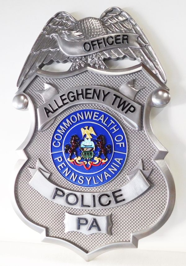 3D Brass,Silver, Painted or Wood Police Badge & Patch Plaques
