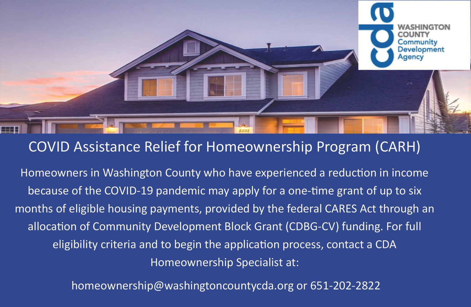 Washington County Offers Covid-19 Assistance Relief for Homeowners