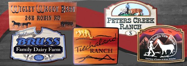 Farm signs, ranch signs, carved wood farm signs, carved wood ranch signs