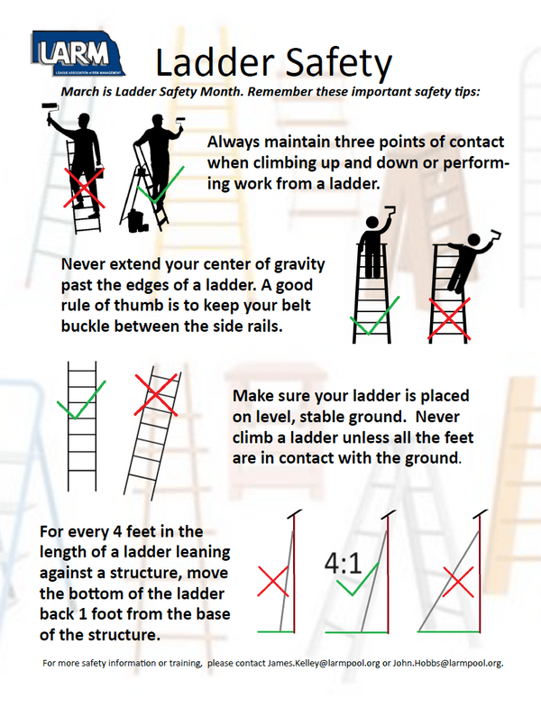 It's Ladder Safety Month! : LARM News : News : Our Services : League ...