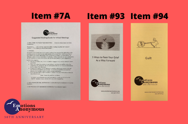 Emotions Anonymous 12 Step Program of recovery