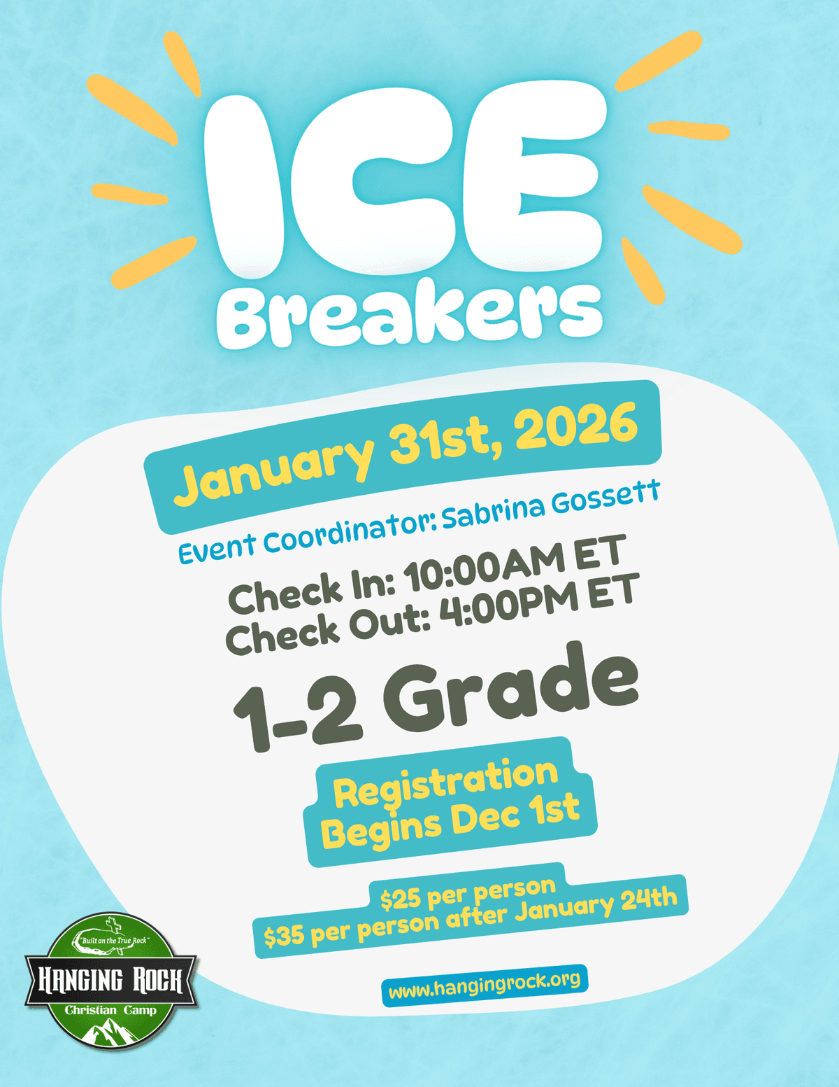 Ice Breakers : Events : Events : Hanging Rock Christian Camp