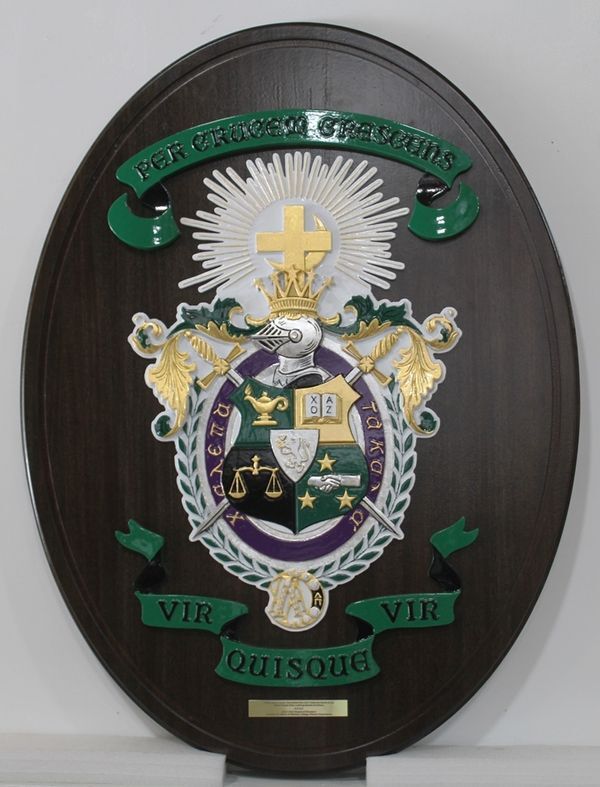 Carved 3-D Wood, Painted, Gold, Silver Fraternity Wall Plaques