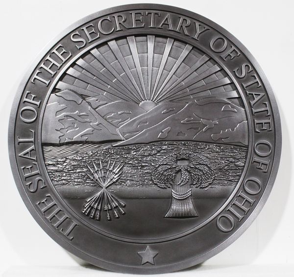 Painted, Wood and Metal 3-D State Seal Wall & Podium Plaques