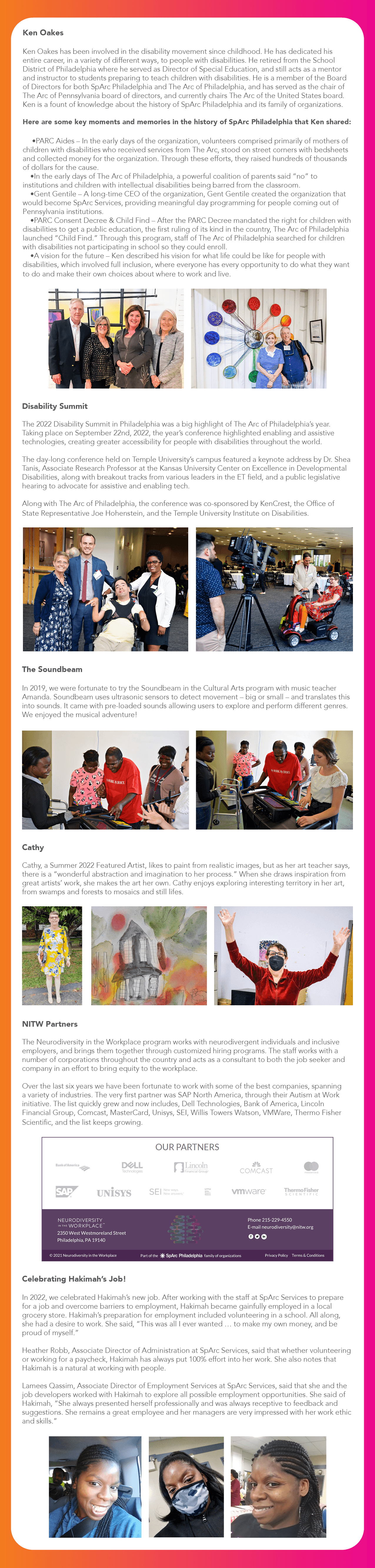 SpArc Philadelphia, a family of organizations serving individuals with intellectual and ...