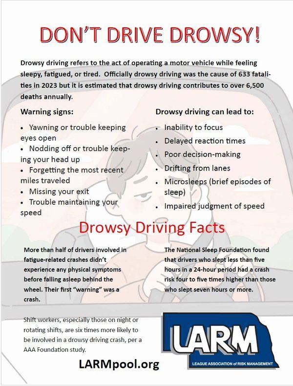 Prevent Drowsy Driving! Here's a helpful poster... : LARM News : News ...