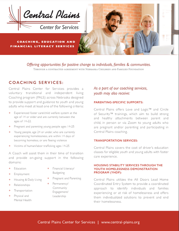 Preparation for Adult Living Services (PALS) : Coaching : What We Do : Central Plains Center for ...