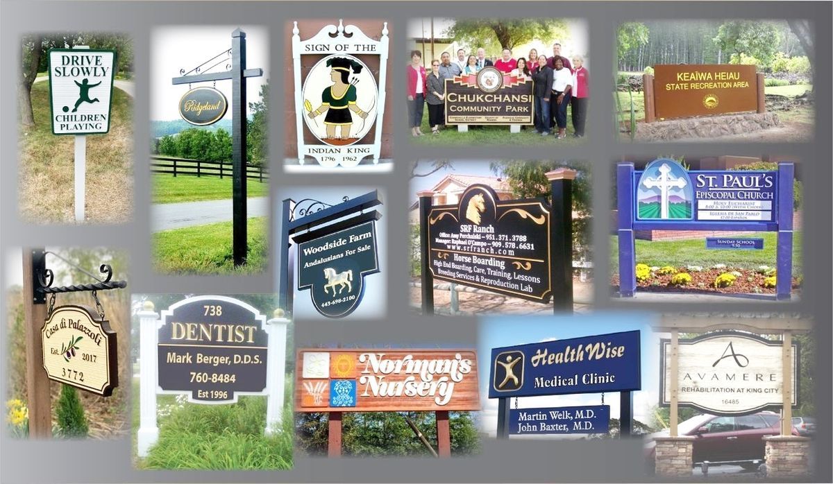Wood Sign Posts, Lateral Wood Beams, and Sign Suppports
