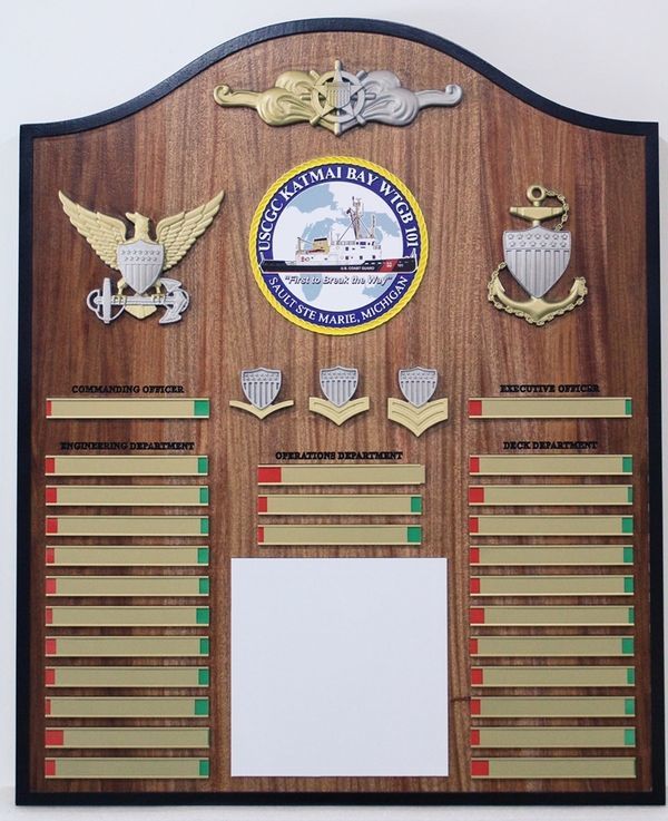 3D Carved Painted, Wood, Bronze, Brass, Silver Coast Guard Plaques
