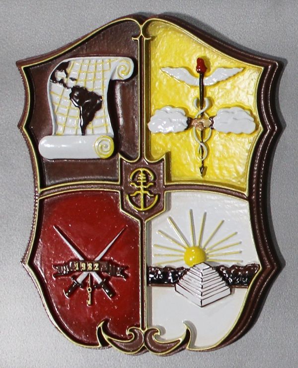 Carved 3-D Wood, Painted, Gold, Silver Fraternity Wall Plaques