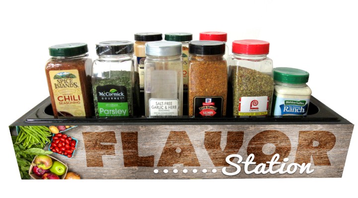 Flavor Station Spices Holder | School Café | Descon Custom Signs