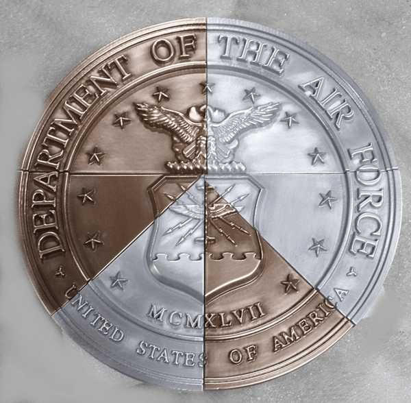 3D Painted, Wood, Bronze, Brass, Silver Air Force Plaques