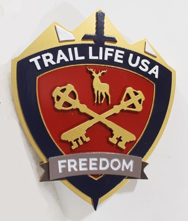 Carved 3-D Wood, Bronze, Brass, Silver or Painted Club Emblem Plaques