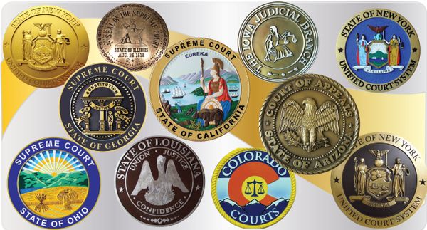 Carved 3D Bronze, Brass, Silver, Wood or Painted Court Plaques