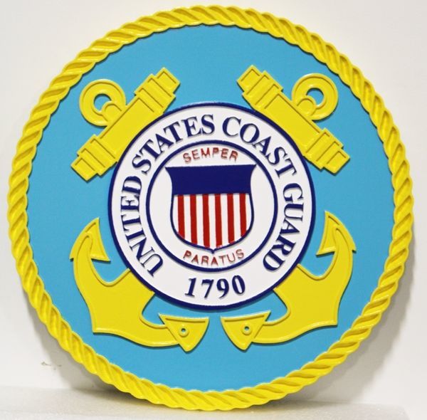 3D Carved Painted, Wood, Bronze, Brass, Silver Coast Guard Plaques