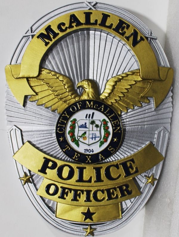 3D Brass,Silver, Painted or Wood Police Badge & Patch Plaques