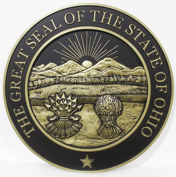 Painted, Wood and Metal 3-D State Seal Wall & Podium Plaques