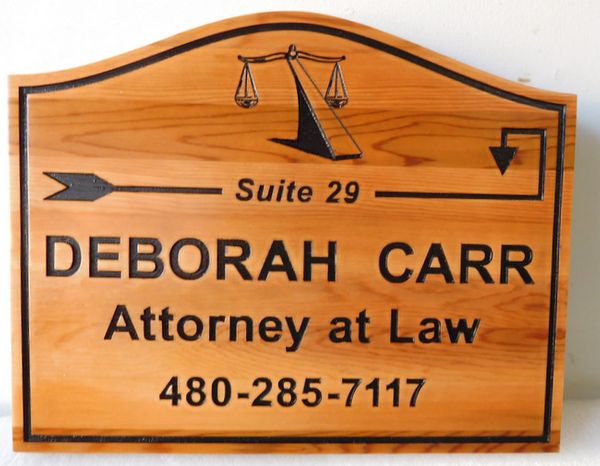 Attorney, Law Office and Courtroom Carved Wood Signs