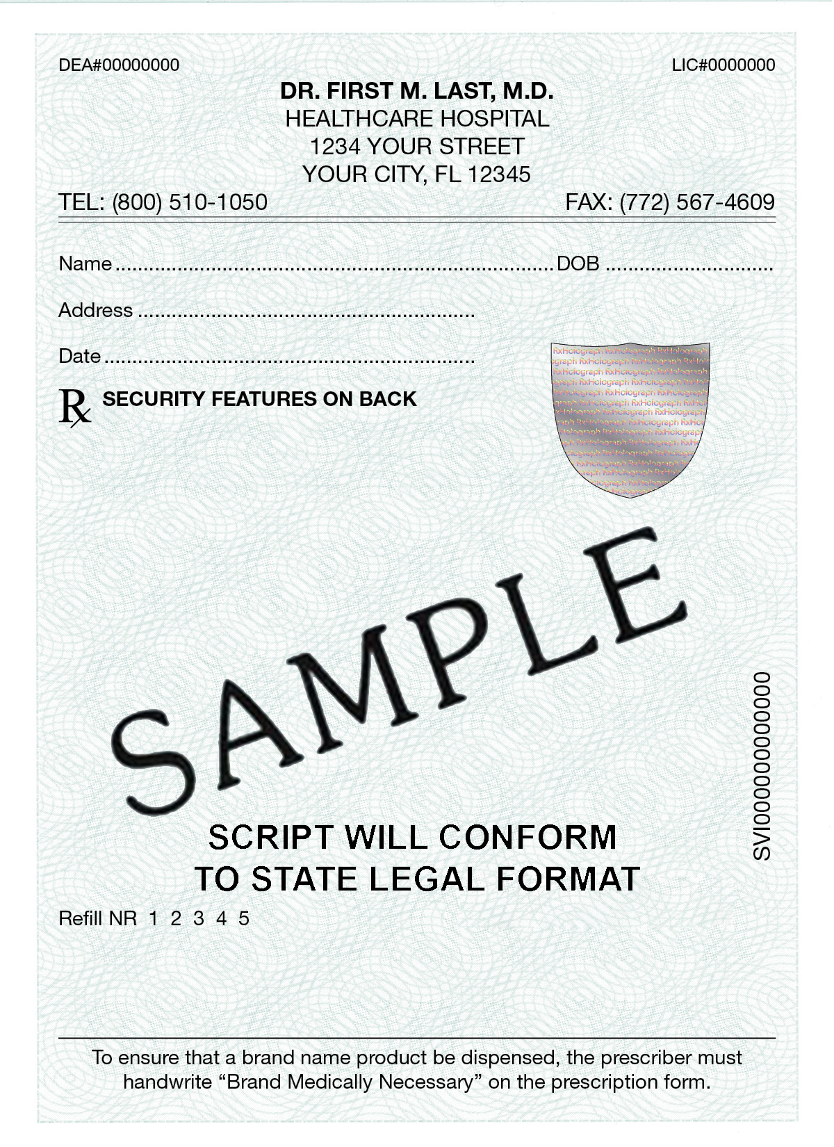 Florida Prescription Pads And Rx Paper Rx Minuteman Press