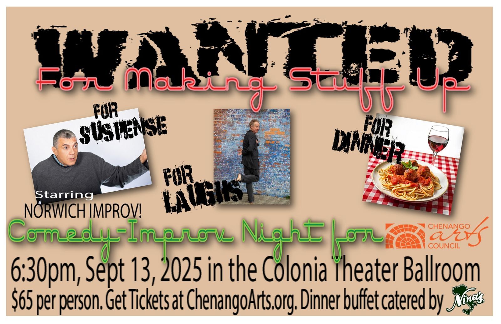 Dinner and A Show! Comedy Improv Night : Chenango Arts Council