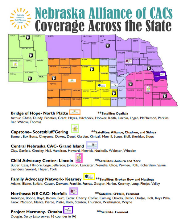Nebraska Alliance of Child Advocacy Centers : CAC Information : County ...
