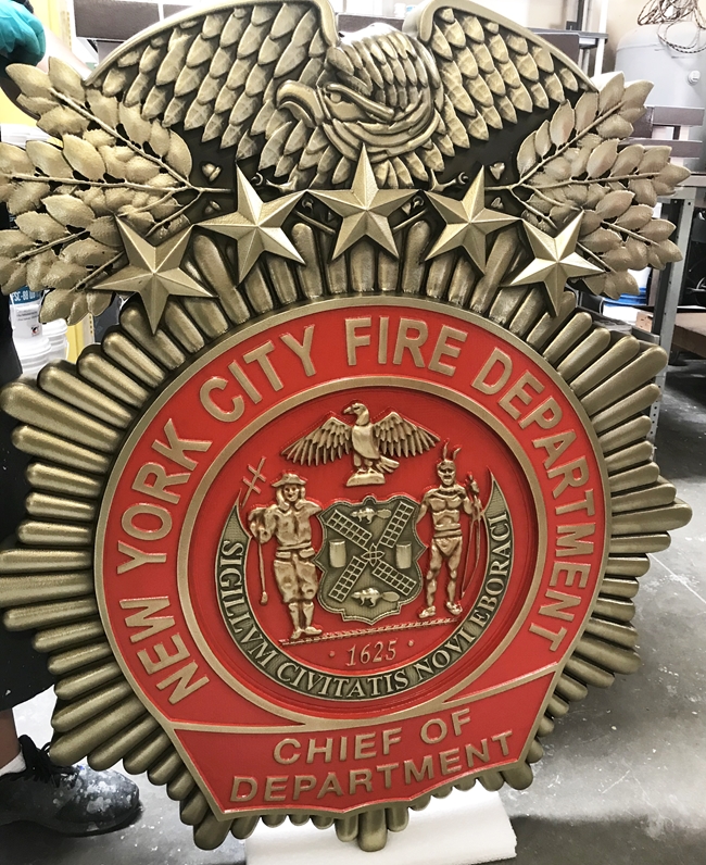 3D Brass,Silver, Painted Firefighter Badge & Patch Plaques
