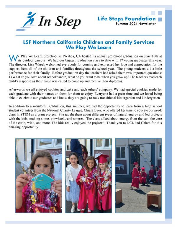Life Steps Foundation Group Newsletter