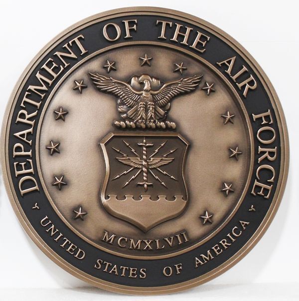 3D Painted, Wood, Bronze, Brass, Silver Air Force Plaques