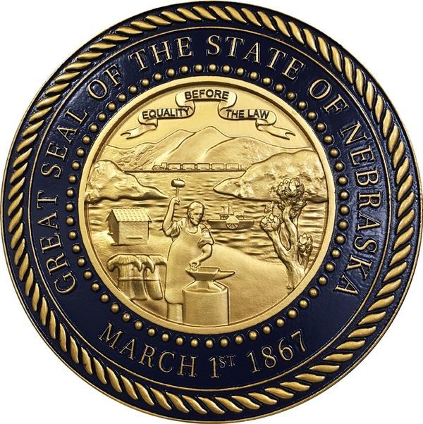 Painted, Wood and Metal 3-D State Seal Wall & Podium Plaques