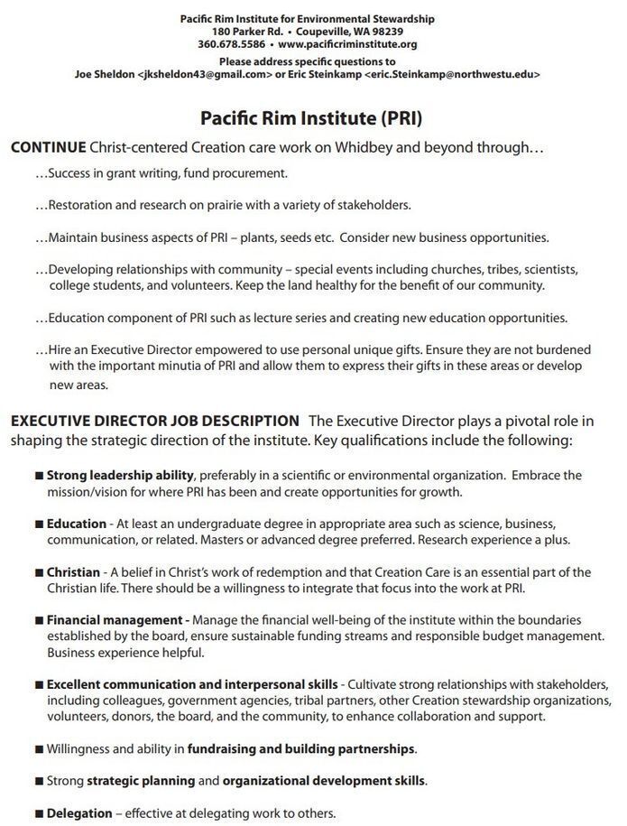 Employment : Get Involved : Pacific Rim Institute for Environmental ...