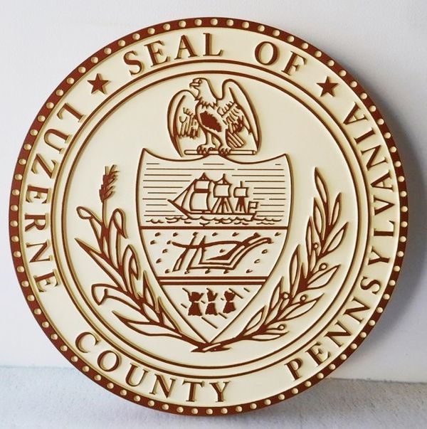 Painted, Wood & Metal 3-D County Seal Wall & Podium Plaques