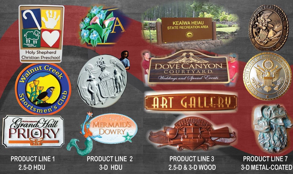 Wood, High Density Urethane (HDU) , & Metal Plated Carved 3-D ...