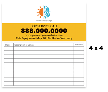 HVAC Service Labels | Maintenance Labels | HVAC Stickers