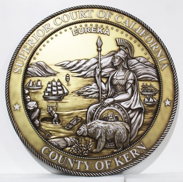 Painted, Wood & Metal 3-D County Seal Wall & Podium Plaques